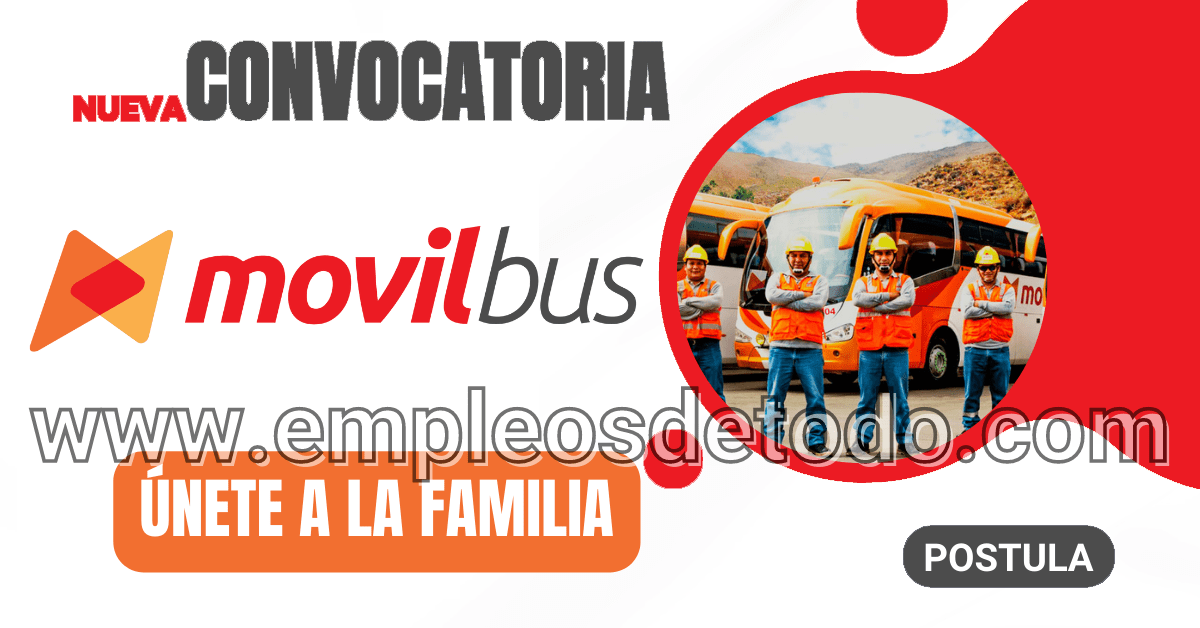 ¿Buscas empleo? Empieza a laborar con nosotros en MOVIL BUS
